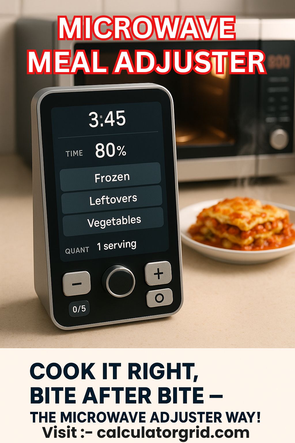 Free Online Microwave Meal Adjuster - Perfect Cooking in 1 Min