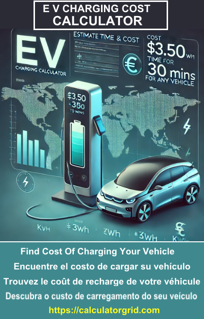 E V Charging Calculator 1 Cost & Time for Electric Vehicles