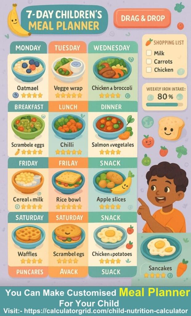 Child Nutrition Calculator 24 X 7 Diet & Kids Calorie Needs